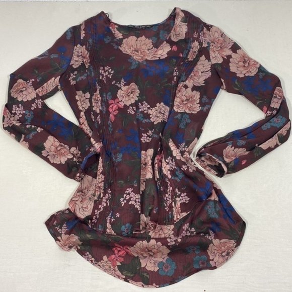 Zara | Tops | Zara Basic Collection Floral Long Sleeved Shirt | Poshmark